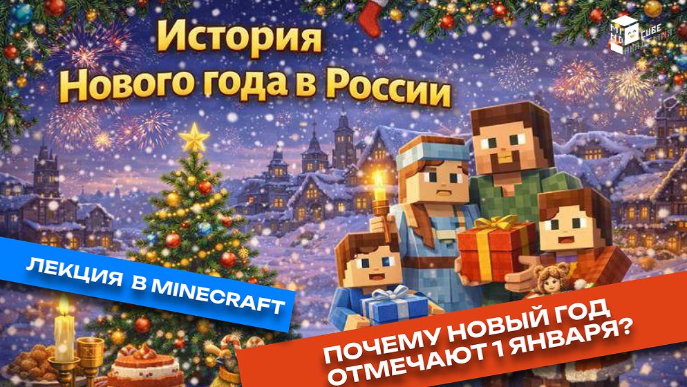 История Нового года в России | Лекция в Minecraft | MindCube Академия