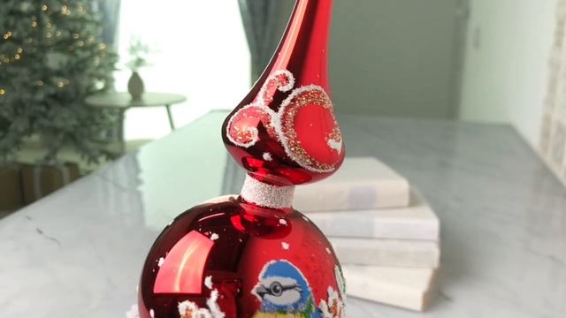 Ёлочная верхушка ЛЕСНАЯ ВЕТКА красная, 275 мм, С1959-кр