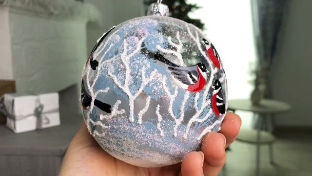 Ёлочный шар СНЕГИРИ, 95 мм, С2176