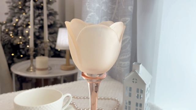 Декоративный подсвечник-бокал ТЮЛЬПАН 'ФЛЕЙМ', стекло, оранжевый, 22 см, 4400285A270-2