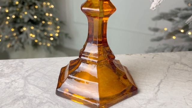 Подсвечник-бокал ТЕРУЭЛ, стекло, оранжевый, 30 см, 4400213A200