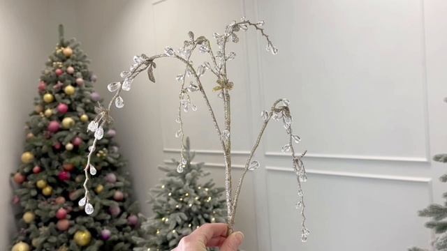 Декоративная ветка СЕРЕБРЯНЫЙ ШЁПОТ, пластик, 86 см, AL69106