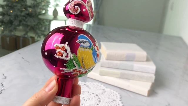 Ёлочная верхушка ЛЕСНАЯ ВЕТКА розовая, 275 мм, С1959-роз