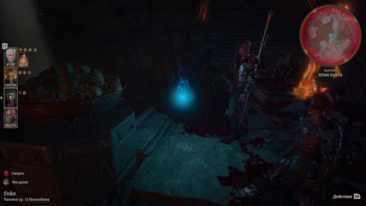 Воскрешение спутника, находящегося в состоянии «Эхо души» в Baldur's Gate 3