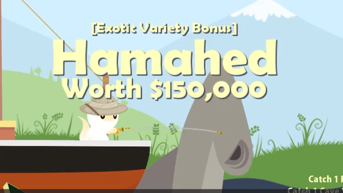 Поймал Hamahed в Cat goes fishing.