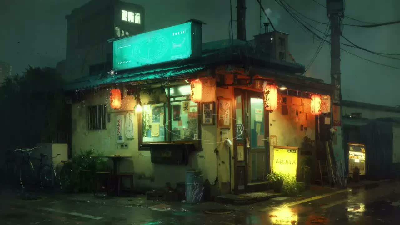 🌃🌙 [3 ЧАСА] Lo-Fi Hip Hop под дождём: Ностальгический переулок Токио — музыка для сна и отдыха