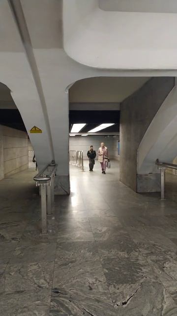 Ст.метро Красногвардейская, Москва, Зелёная Линия - интерьер, пассажиры, прибытие поездов Фрагмент 5