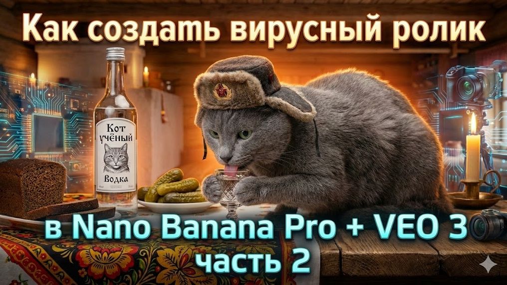Как создать вирусный ролик в Nano Banana Pro + VEO3.1 ЧАСТЬ 2