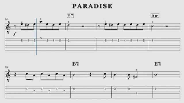 Joel Diamond & Russell Brown-Theme From Paradise(tab,backing track)