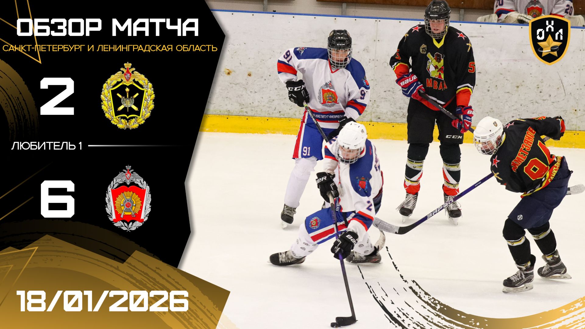 ОБЗОР / МЕДВЕДИ МВАА - ВИФК / 18.01.2026 / ОХЛ САНКТ-ПЕТЕРБУРГ / ДИВИЗИОН ЛЮБИТЕЛЬ 1
