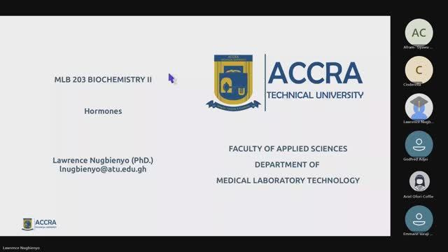MLB 203 Biochemistry II (Regular): Hormones-I