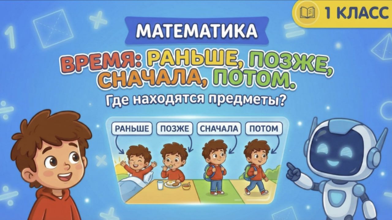 Математика 1 класс: Секреты Времени! Раньше, Позже, Сначала, Потом ⏰🌱🐣