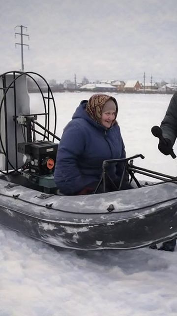 Бабушка на аэролодке