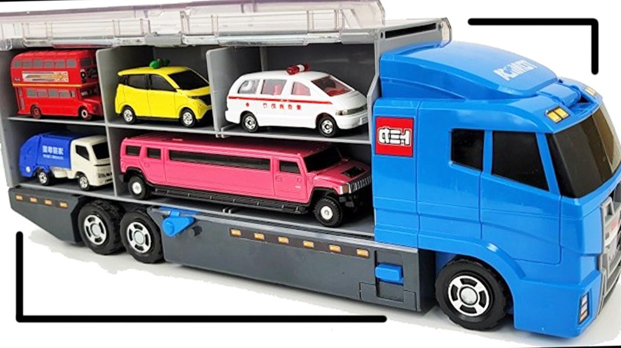 Мультики для детей про машинки. Автовоз с мини машинками внутри. Смотреть Мультики для малышей.