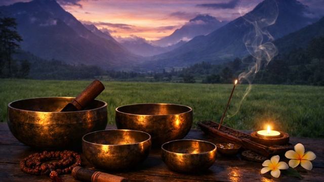 Полное Успокоение и Снятие стресса после ТЯЖЕЛОГО ДНЯ. Звуки Тибетских Поющих Чаш