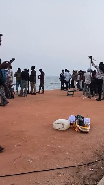 Снимается кино. Набережная г. Пудучерри в Индии.