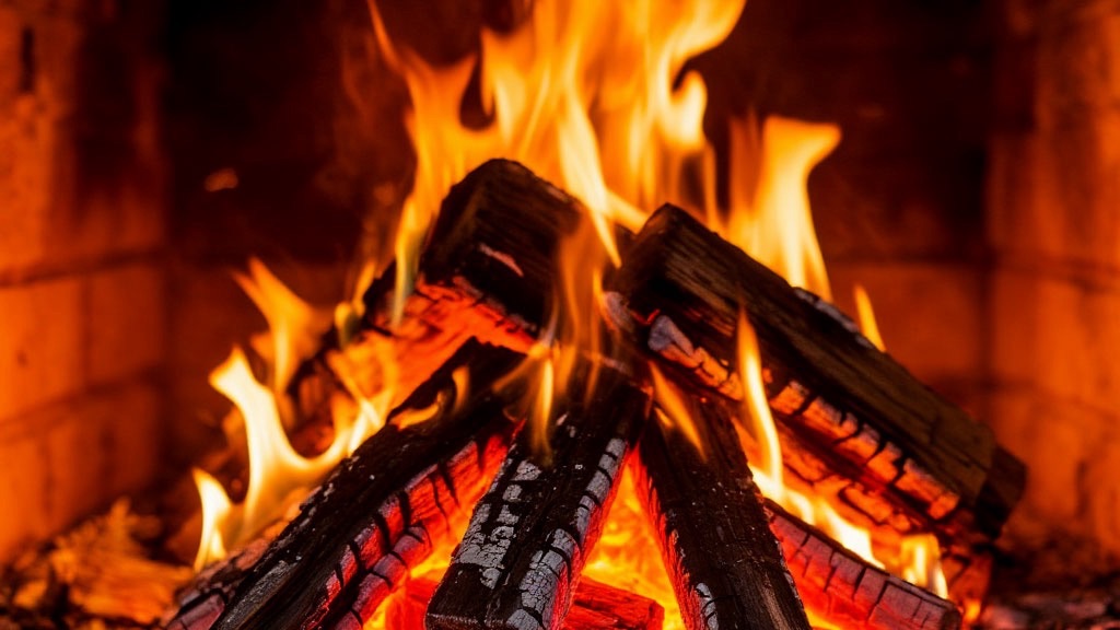 Камин заставка на телевизор огонь горит