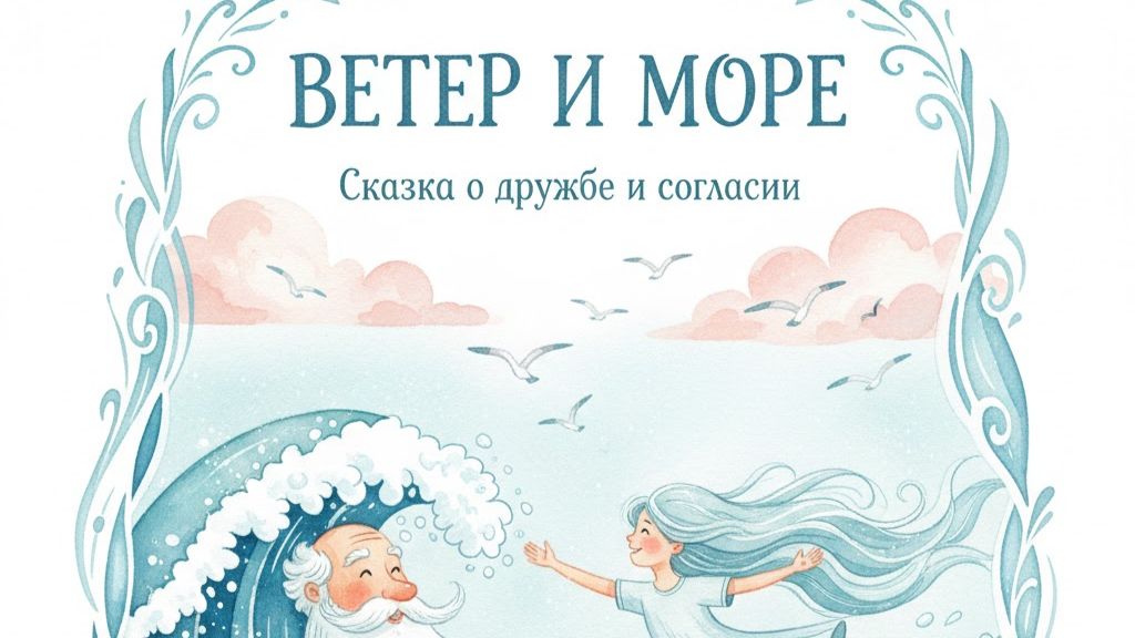 Сказка: Как ветер с морем спорили. Автор: Е.Клюева