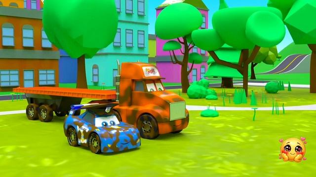 Мультик про машинки полицейская грузовик