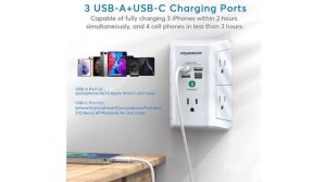 Review Powerful USB Wall Charger with 4 USB Ports & 1 USB C  ETL Listed Power Strip Multi Plug Adap
