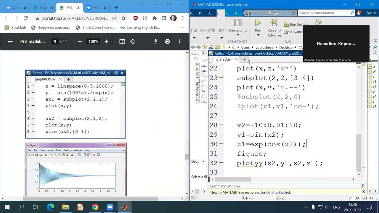 MatLab. Создание 2D графиков. Практика 3 часть2