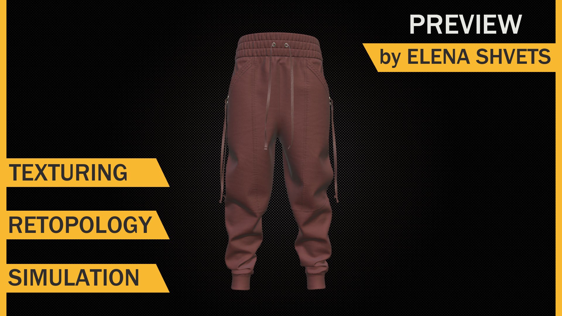 3D модель Штаны мужские (3D model Pants Project). Marvelous Designer.