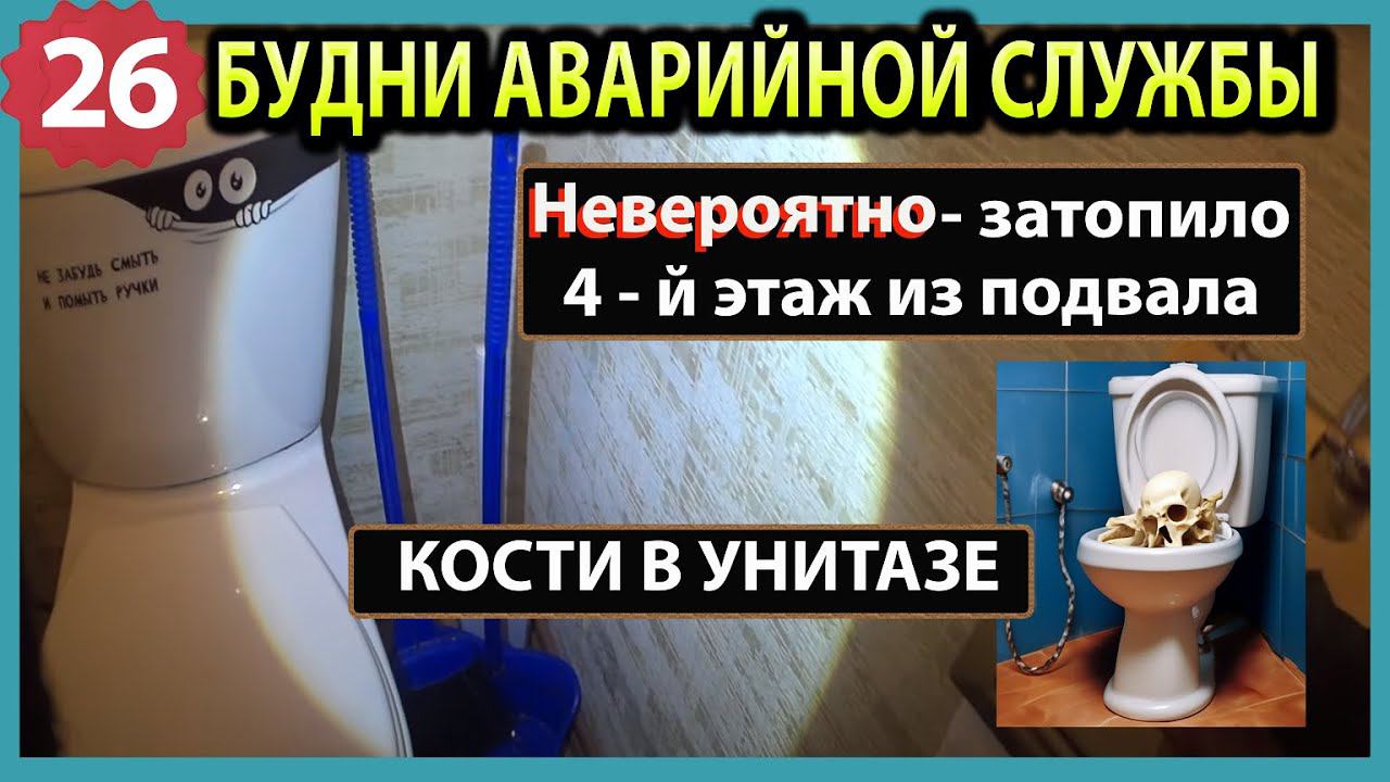 №26. Невероятно - затопило 4 й этаж из подвала | кости в унитазе | нет горячей воды | топят сверху