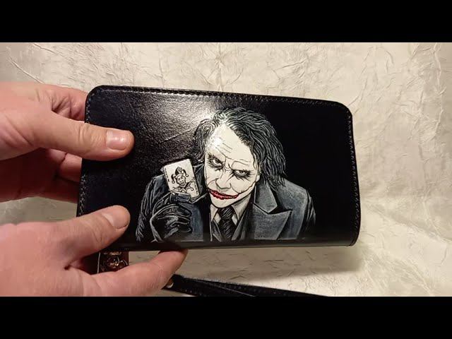 Портмоне мужское, именное. Изделия из кожи. СКСтиль. Видео обзор: Джокер 2.