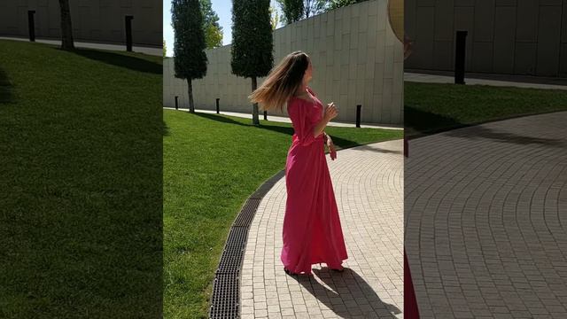 Брюки широкие цвета фуксия