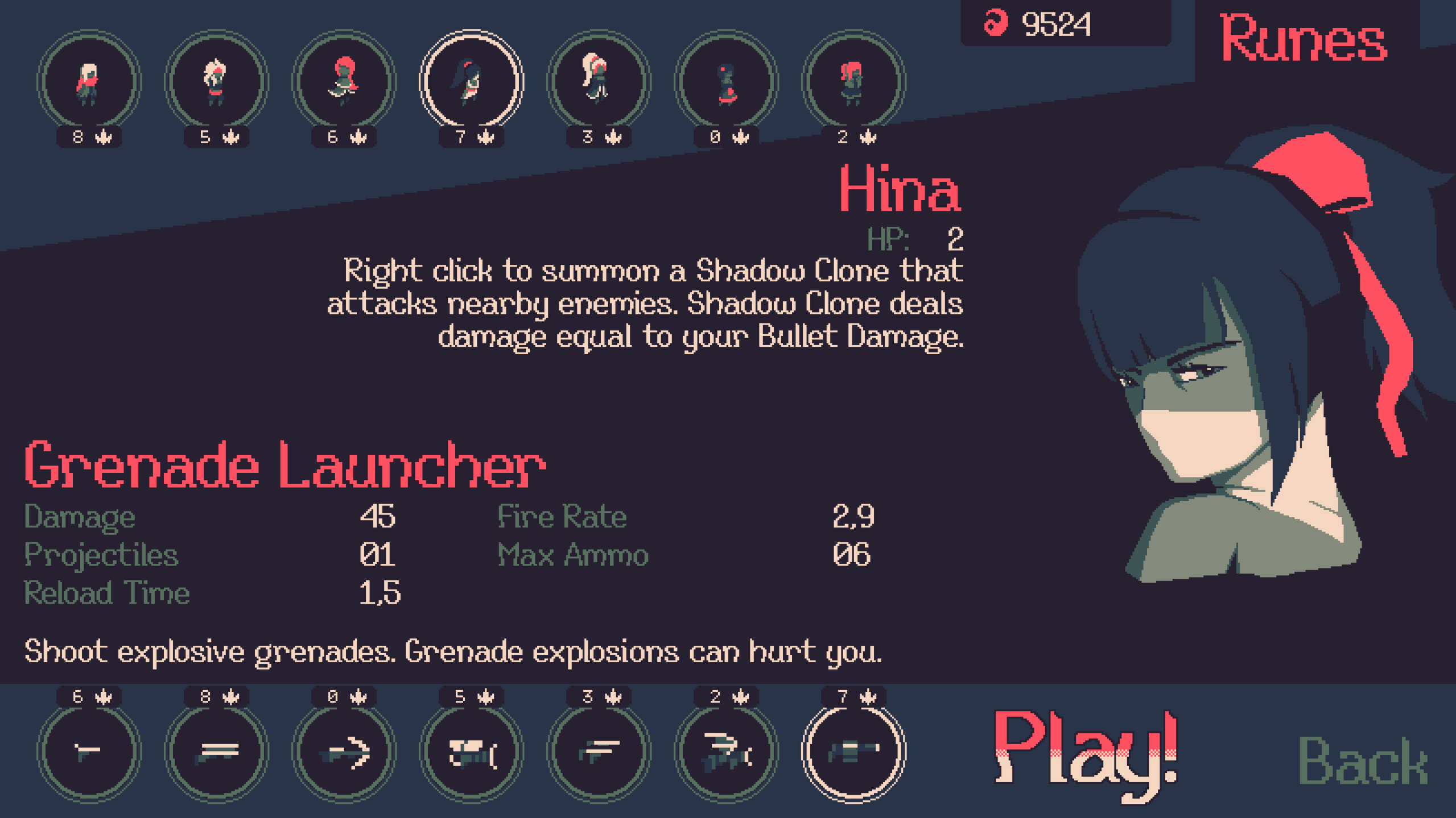 Hina + Grenade launcher - 20 Minutes Till Dawn