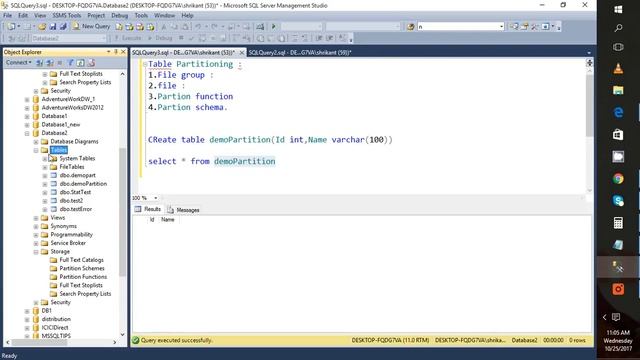 Table partitioning in SQL Server||SQLSERVER||Table Partitioning|| part ...