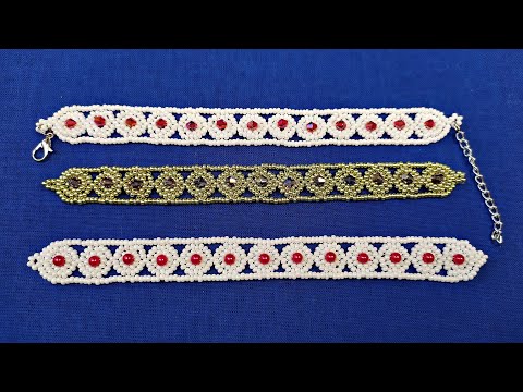 Украшения из бисера. 3 вариант. Браслет из бисера Мастер класс для начинающих.