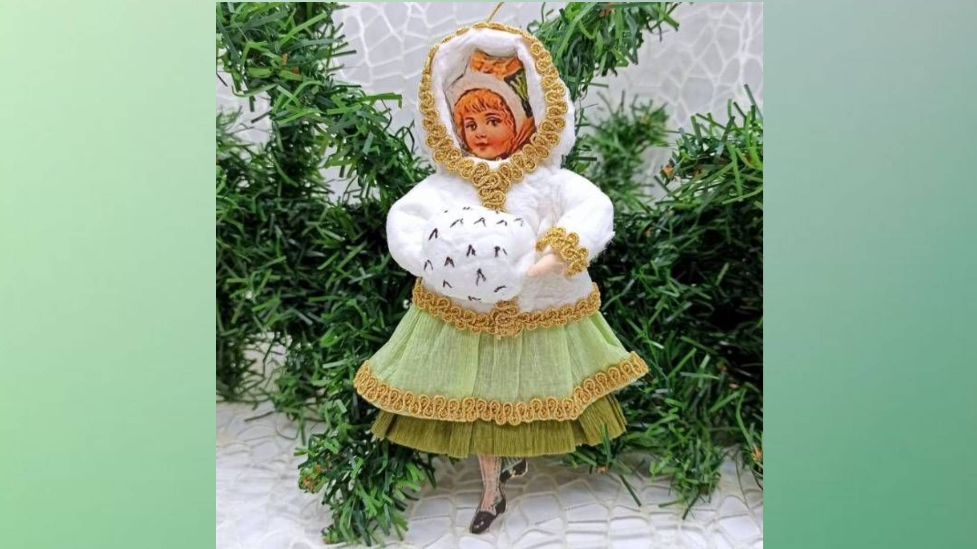 Викторианская игрушка на елку леди Виктория