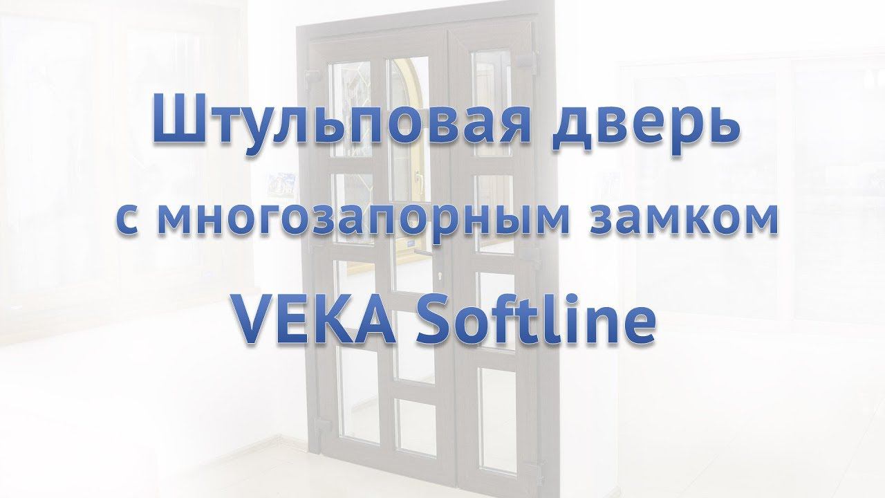 Уличная Штульповая дверь с многозапорным замком Veka Softline, ламинация - болотный дуб