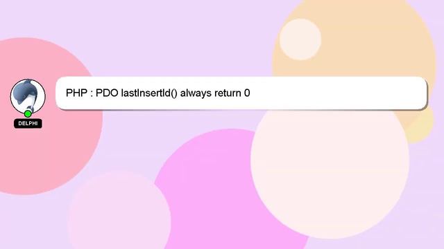 PHP : PDO lastInsertId() always return 0 – смотреть онлайн видео от Оптимизация ...