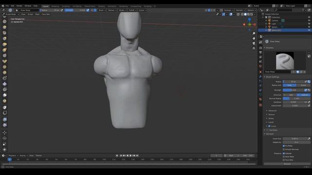 How to Sculpt Torso in Blender in 30 Min