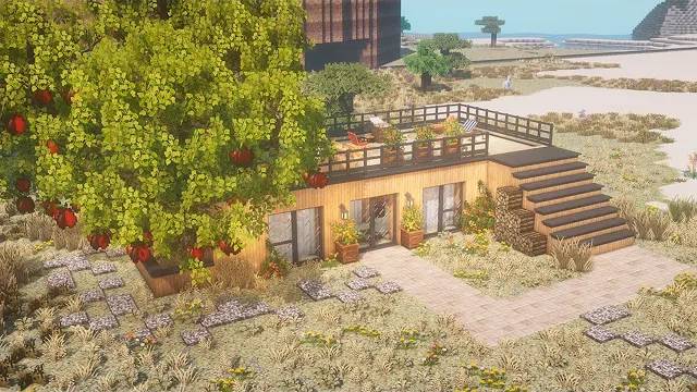 Строительство в Майнкрафте - Деревянный дом на берегу моря - LittleTiles - MiniaTuria - Cocricot