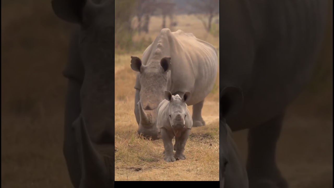 Носорог с детёнышем