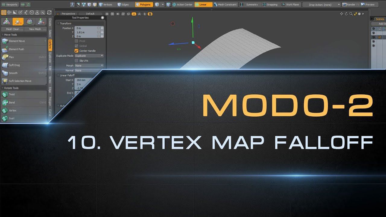 10. Vertex Map Falloff в Modo | Курс моделирования MODO-2