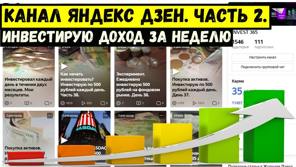 Сколько я заработал на Яндекс Дзен за неделю? Инвестирую весь доход на фондовом рынке.