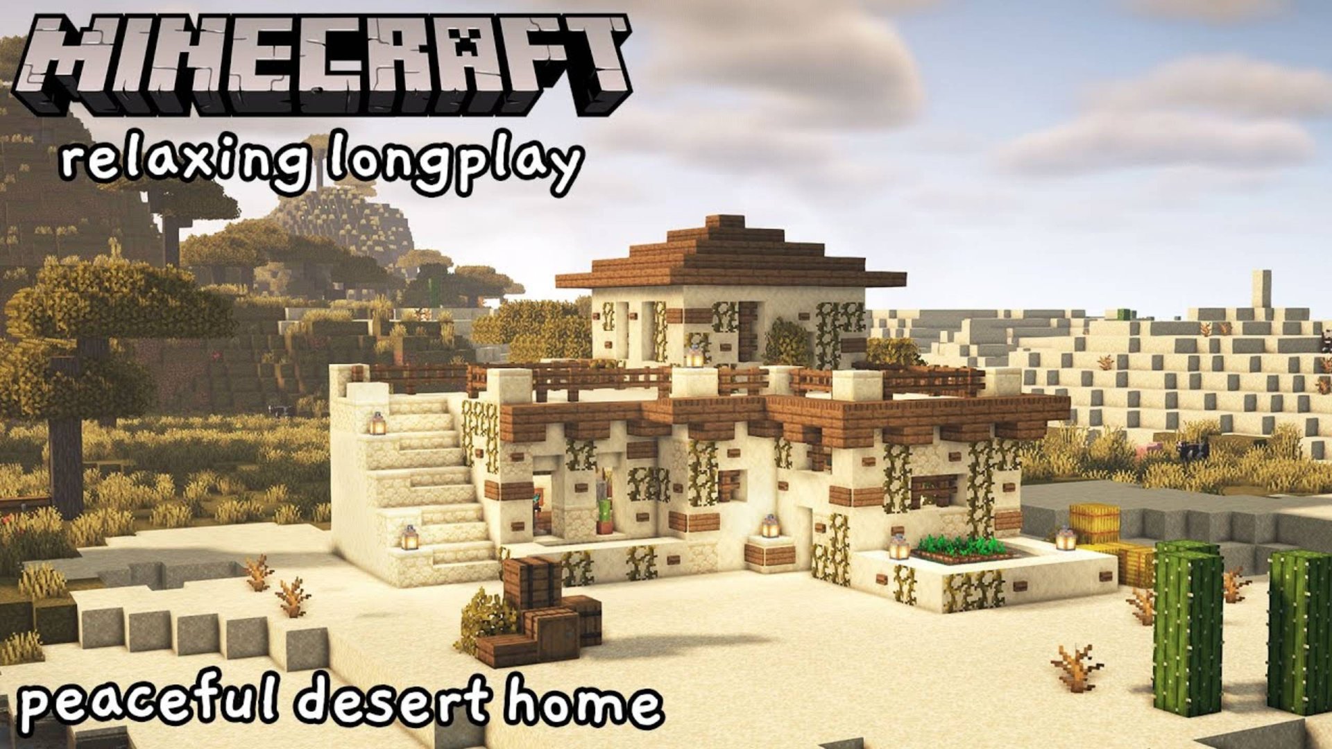 Minecraft Relaxing Longplay - Building a Peaceful Desert Home (No Commentary) [1.17]