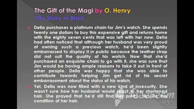 THE GIFT OF THE MAGI by O. Henry Summary of the Story| Synopsis ...