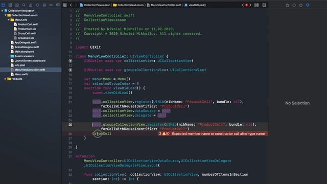 Swift 5 UICollectionView - часть 2 | Несколько СollectionView на одном экране – смотреть онлайн ...