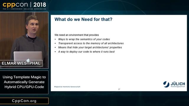 Using Template Magic to Automatically Generate Hybrid CPU_GPU-Code -  Elmar Westphal [ CppCon 2018 ]