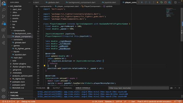 5 – Границы экрана для Player