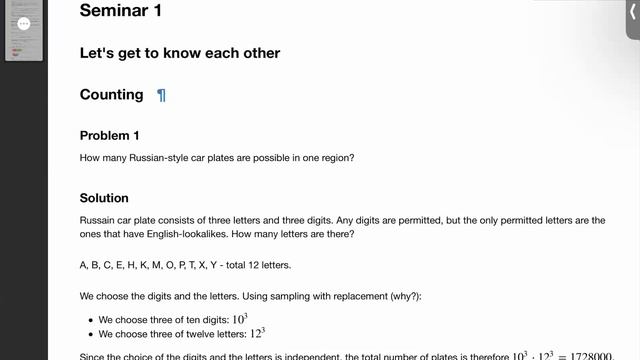 Probability Theory RU S01 fall 2024 | giarfe-ai