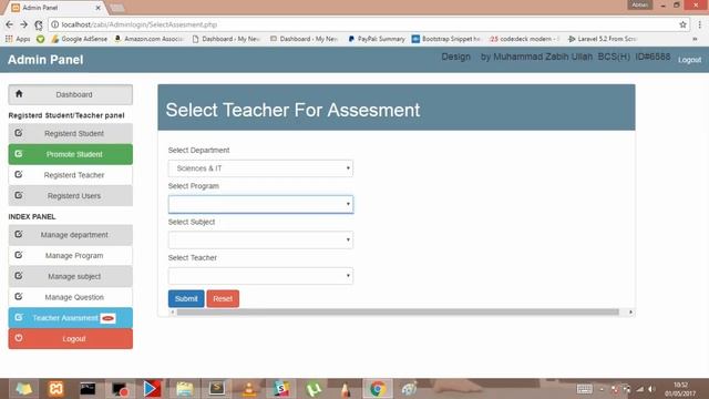 Teacher Evaluation Website In PHP Tutorial-7 | Adminpanel 5 – смотреть ...