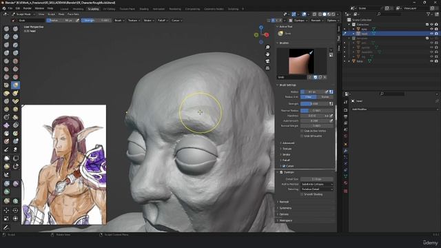 20. Refining Face Base Sculpt