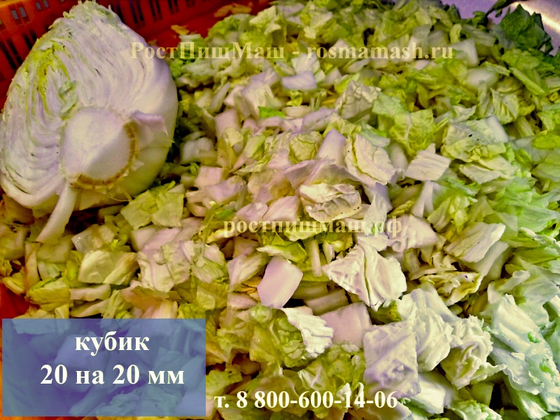 Обзор нарезки Пекинской капусты кубиком (20 на 20мм) от РостПищМаш
