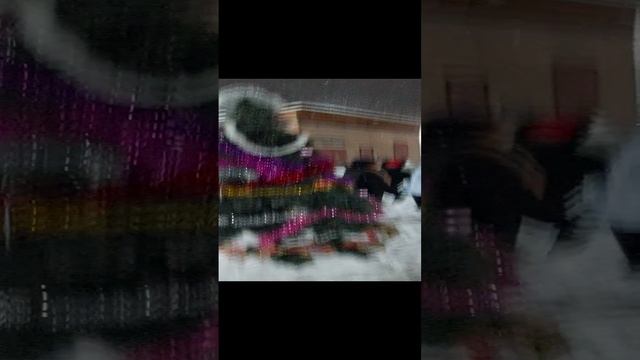 Поставили елочку во дворе на радость детворе